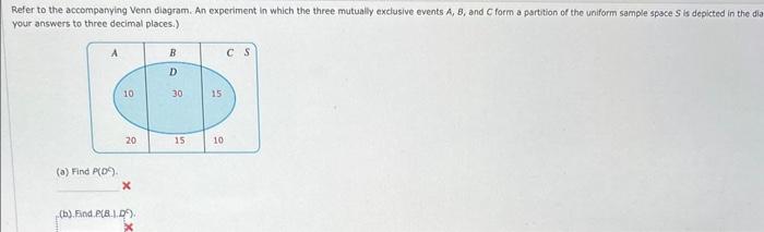 Solved Refer to the accompanying Venn diagram. An experiment | Chegg.com