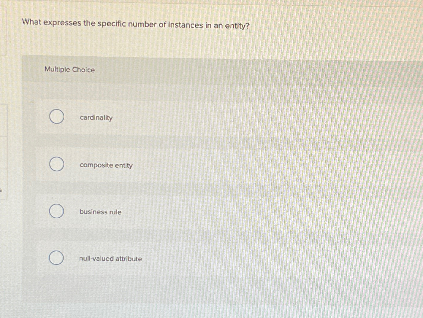 Solved What expresses the specific number of instances in an | Chegg.com