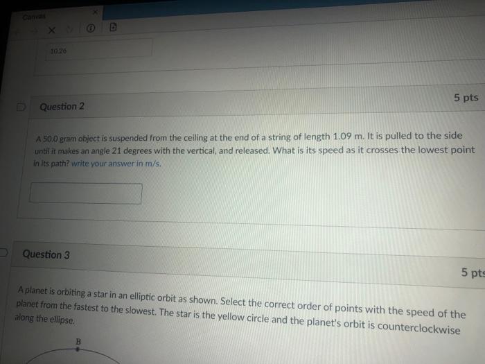 Solved Canvas 5 pts D Question 2 A 500 gram object is | Chegg.com
