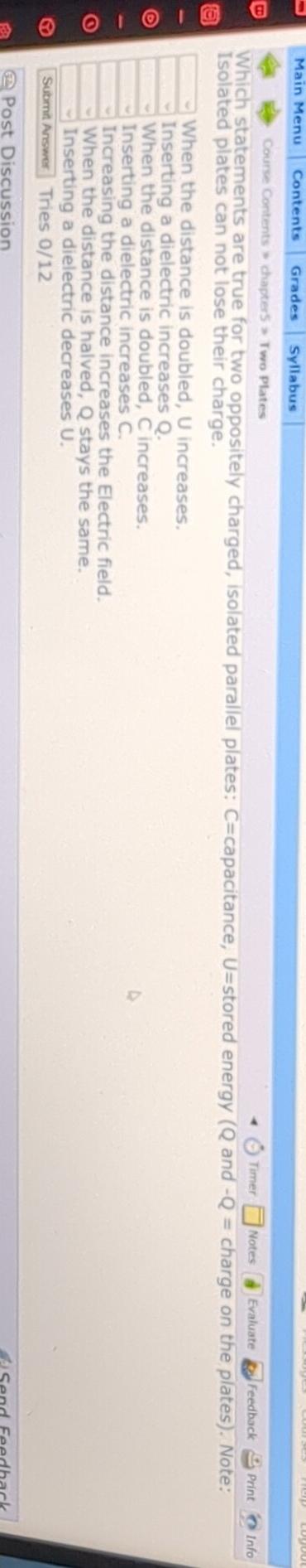 Solved Which statements are true for two oppositely charged, | Chegg.com