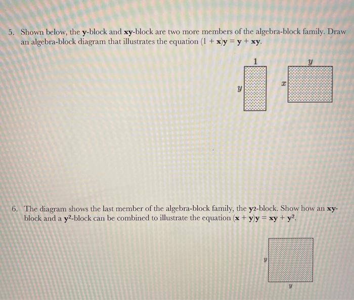 Solved 5. Shown below, the y-block and xy-block are two more | Chegg.com