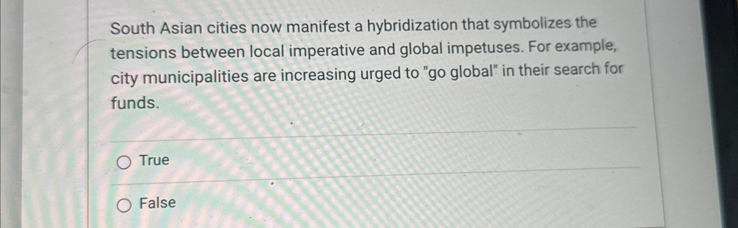 Solved South Asian cities now manifest a hybridization that | Chegg.com