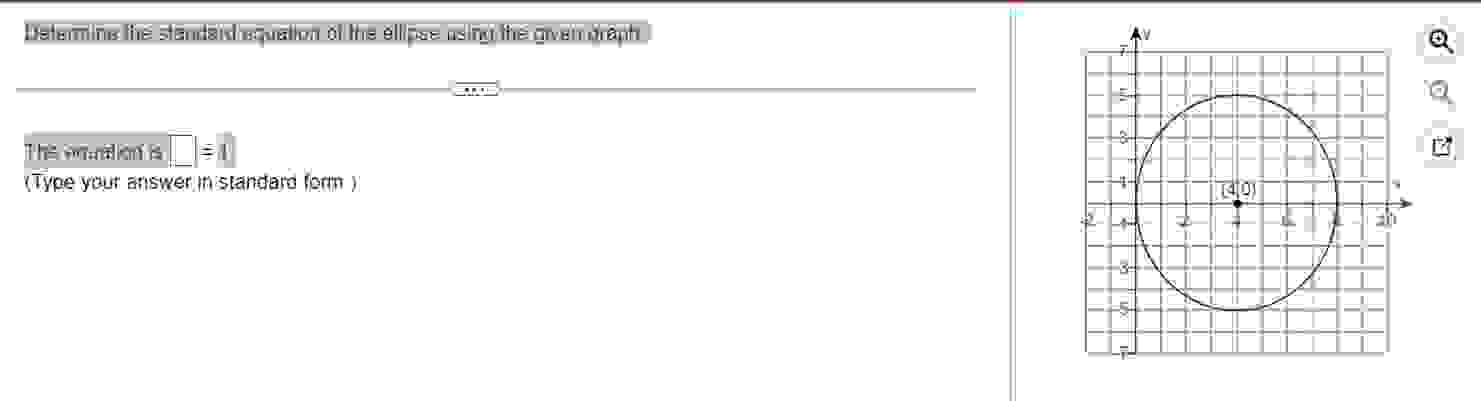 Solved Determine the standard equation of the ellipse using | Chegg.com