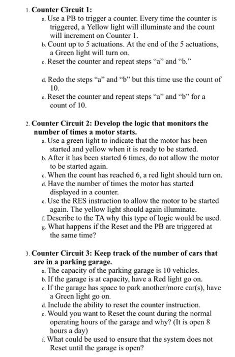 Solved show LADDER LOGIC DIAGRAM for the counters below. an | Chegg.com