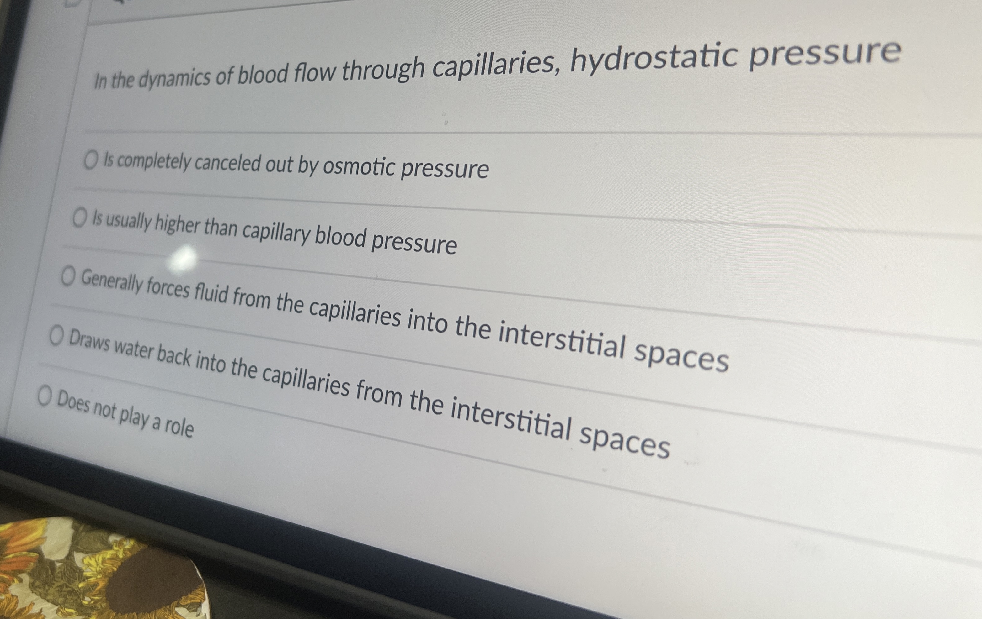 Solved In the dynamics of blood flow through capillaries, | Chegg.com