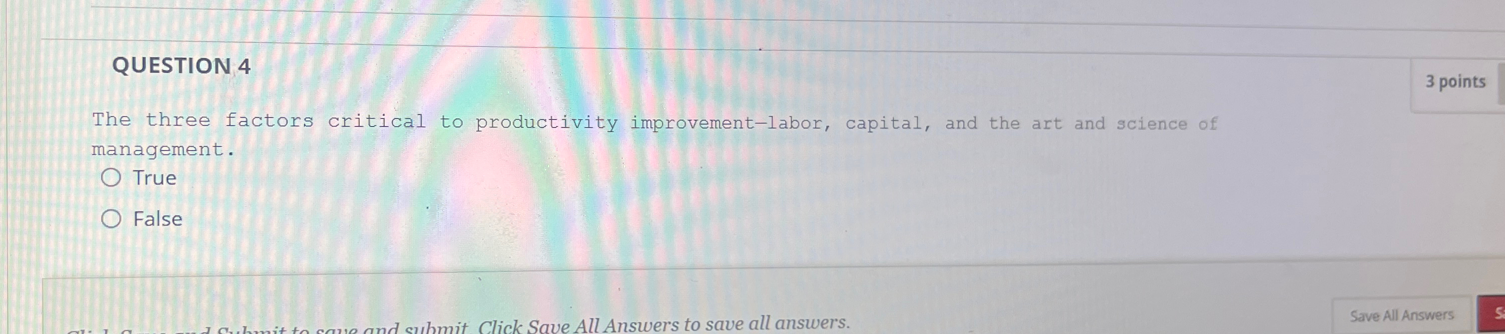 Solved QUESTION 43 ﻿pointsThe three factors critical to | Chegg.com