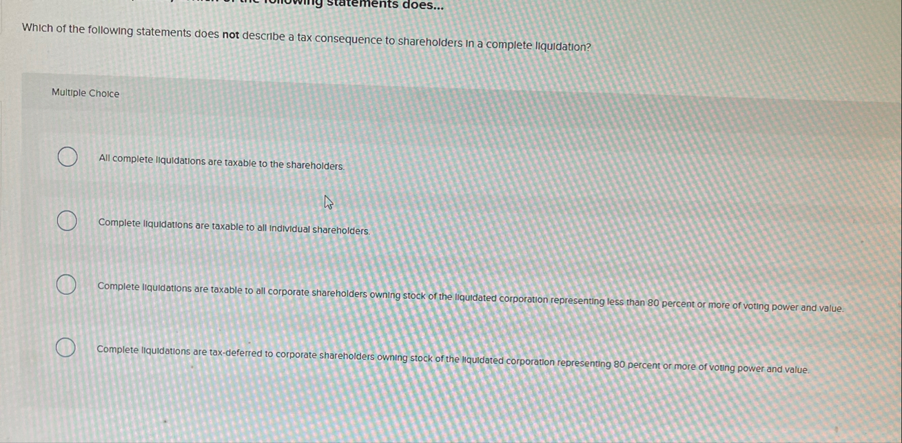 Solved Which of the following statements does not describe a | Chegg.com