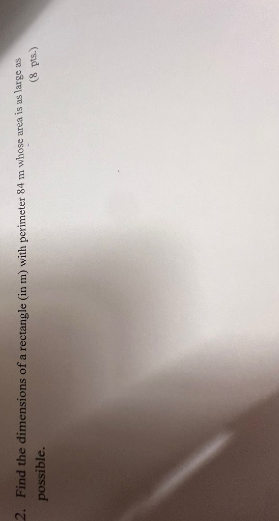 Solved Find the dimensions of a rectangle (in m ) ﻿with | Chegg.com