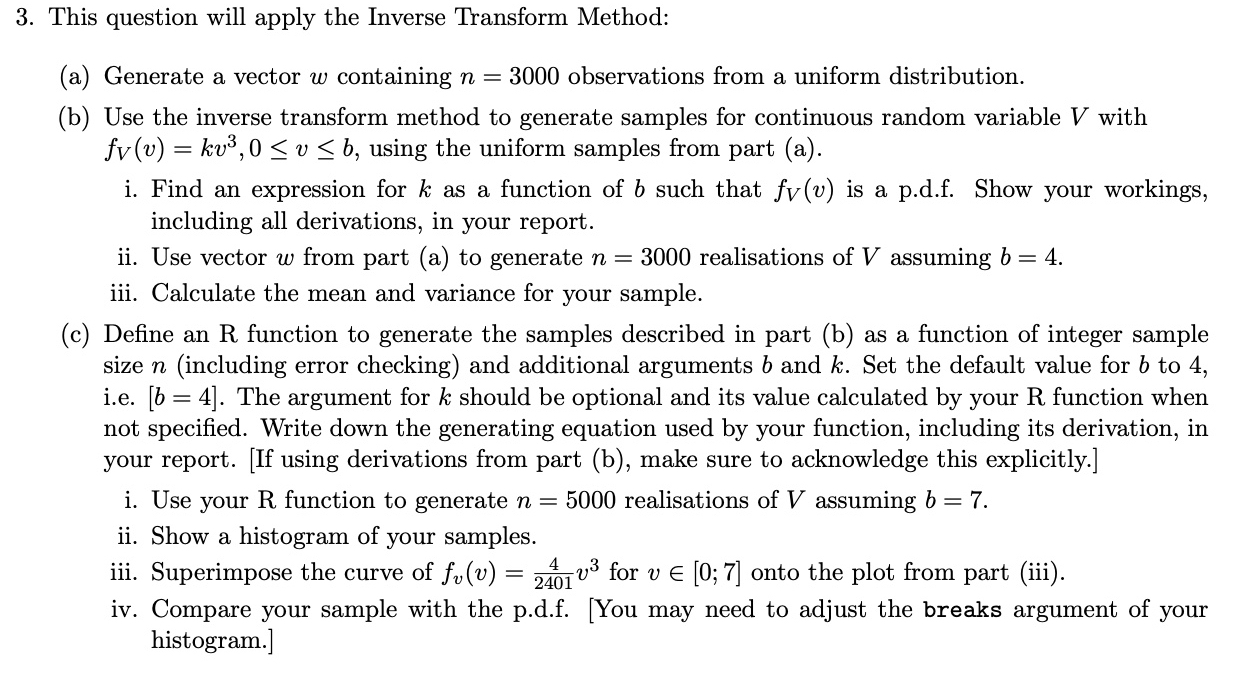 This question will apply the Inverse Transform | Chegg.com