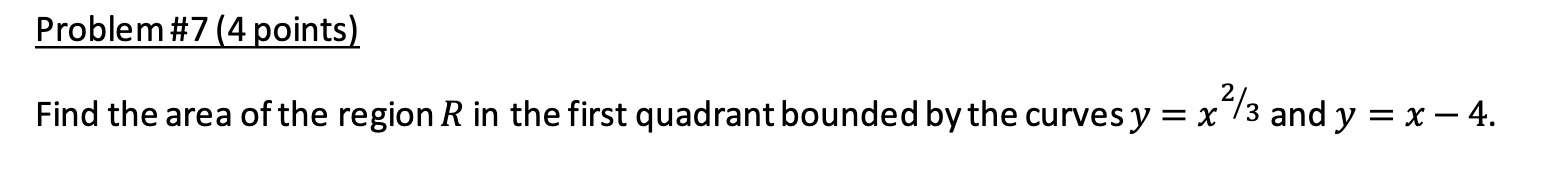 Solved Problem #7 (4 ﻿points)Find the area of the region R | Chegg.com