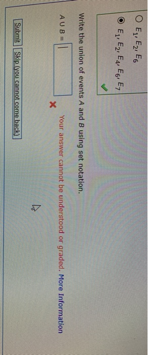Solved O E1, E2, E5 O E, E2, E4, E5, E, Write the union of | Chegg.com
