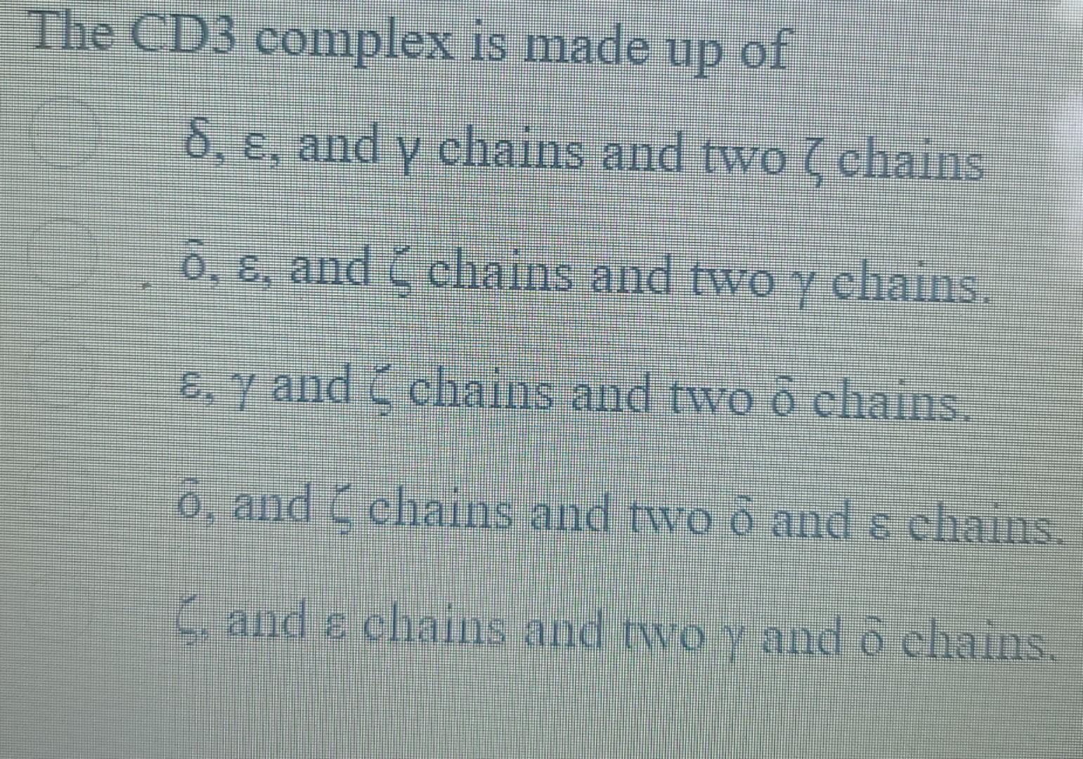 Solved The CD3 complex is made up of 8, ε, and y chains and | Chegg.com