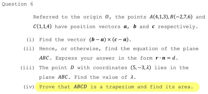 Solved Referred to the origin O, the points | Chegg.com