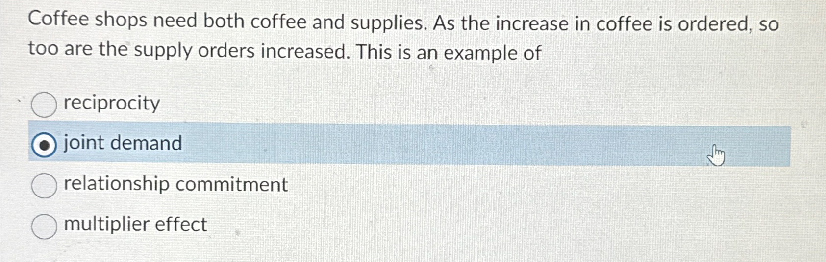 Solved Coffee shops need both coffee and supplies. As the | Chegg.com