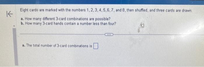 Solved Eight cards are marked with the numbers | Chegg.com