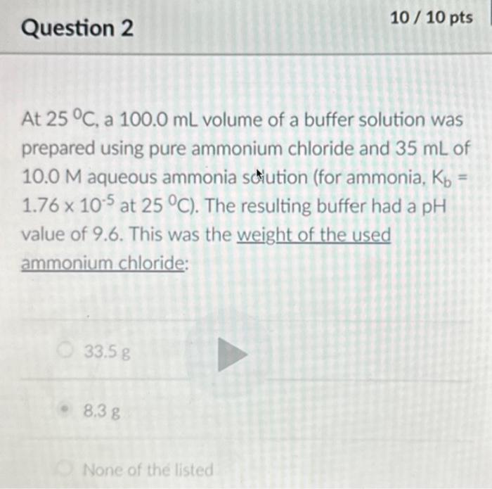 Solved At 25∘C, a 100.0 mL volume of a buffer solution was | Chegg.com