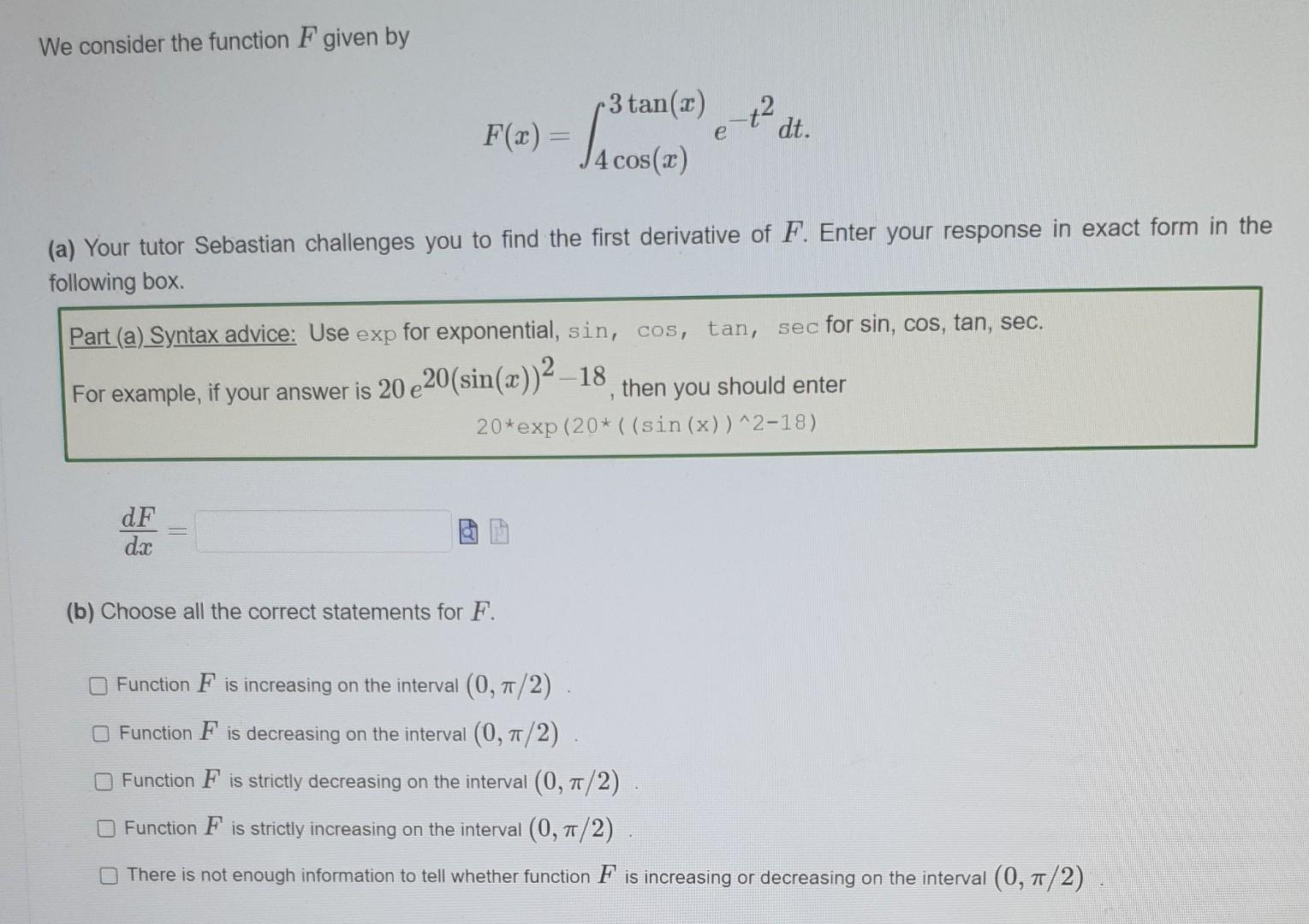 Solved We consider the function F given by | Chegg.com