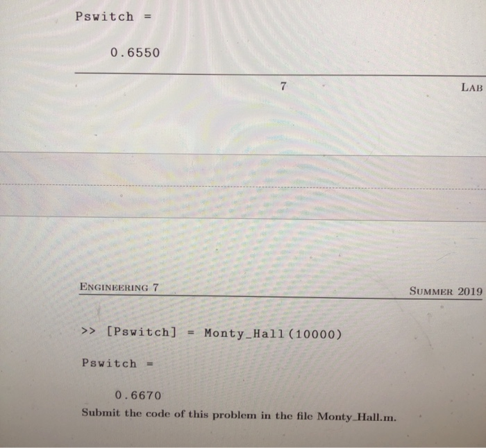 Solved 3 Monty Hall Problem The "Monty Hall" three-door | Chegg.com