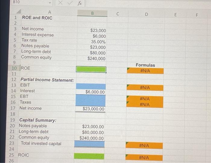 Solved Excel Online Structured Activity: ROE and ROIC Baker | Chegg.com