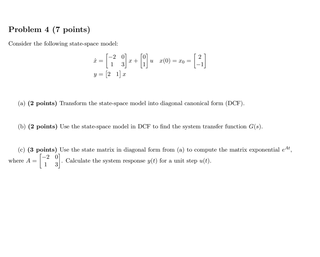 Solved Problem 4 ( 7 ﻿points)Consider the following | Chegg.com