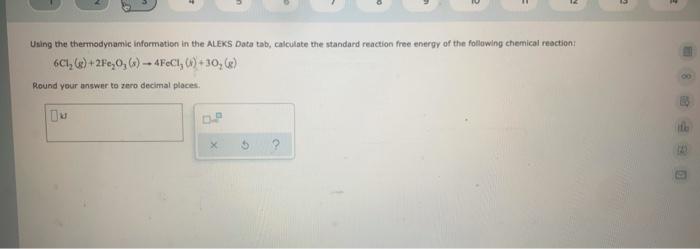 Using the thermodynamic Information in the ALEKS Data | Chegg.com