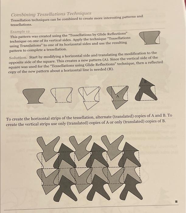 Combining Tessellations Techniques Tessellation | Chegg.com