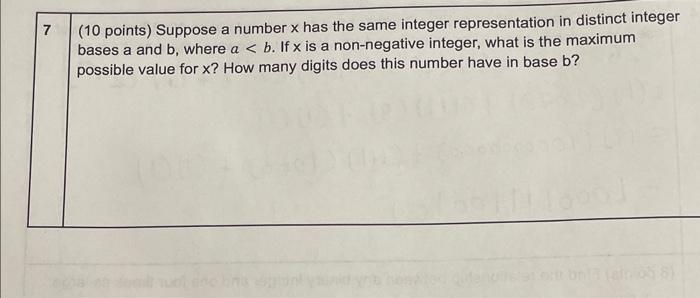 Solved 7 (10 points) Suppose a number x has the same integer | Chegg.com