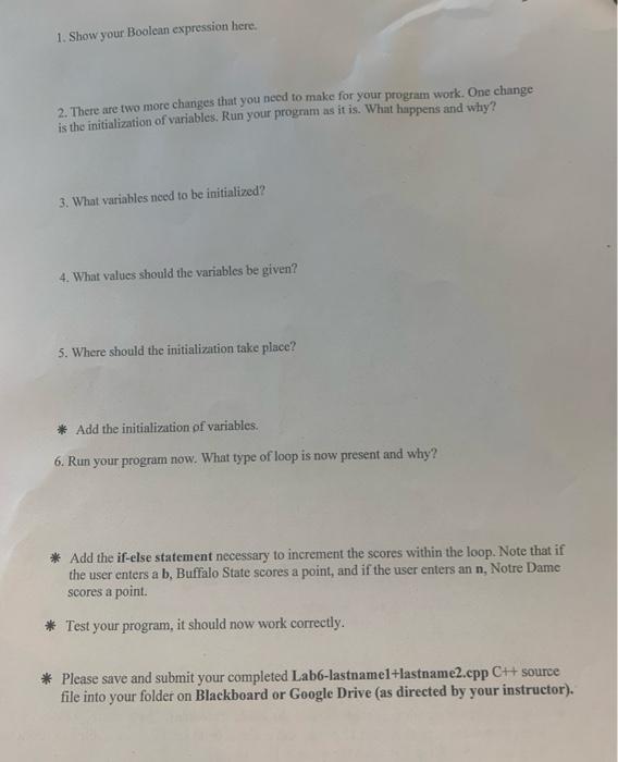 Solved Copy the following program, Lab6.cpp, from the Lab | Chegg.com