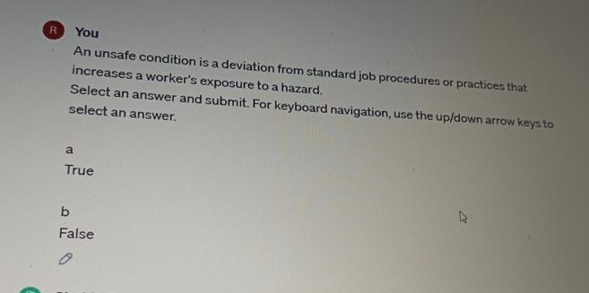 Solved You An unsafe condition is a deviation from standard | Chegg.com