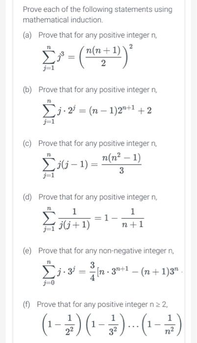 Solved Prove Each Of The Following Statements Using 