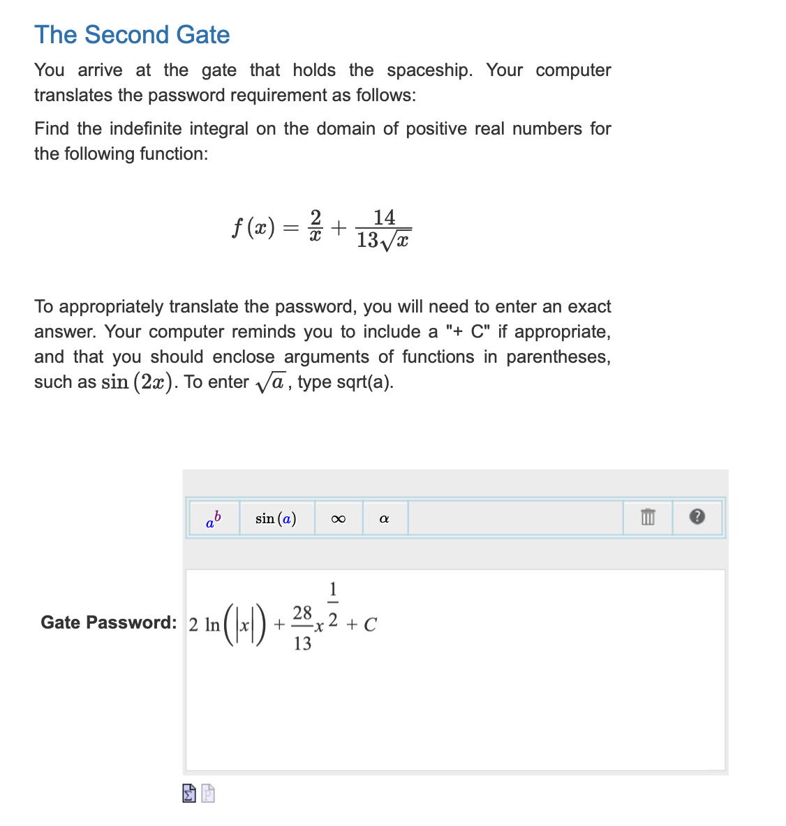 Solved The Second GateYou arrive at the gate that holds the | Chegg.com