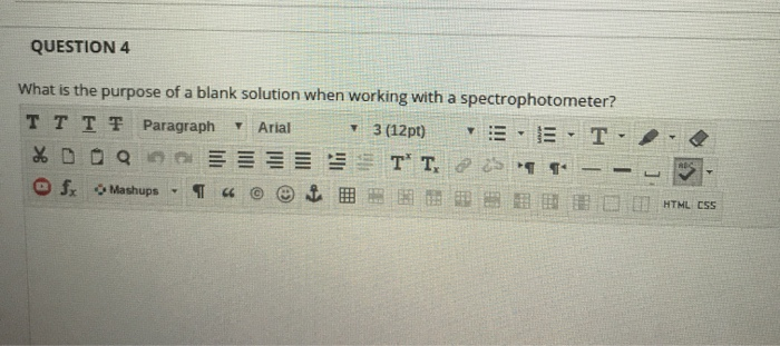 Solved QUESTION 4 What is the purpose of a blank solution | Chegg.com