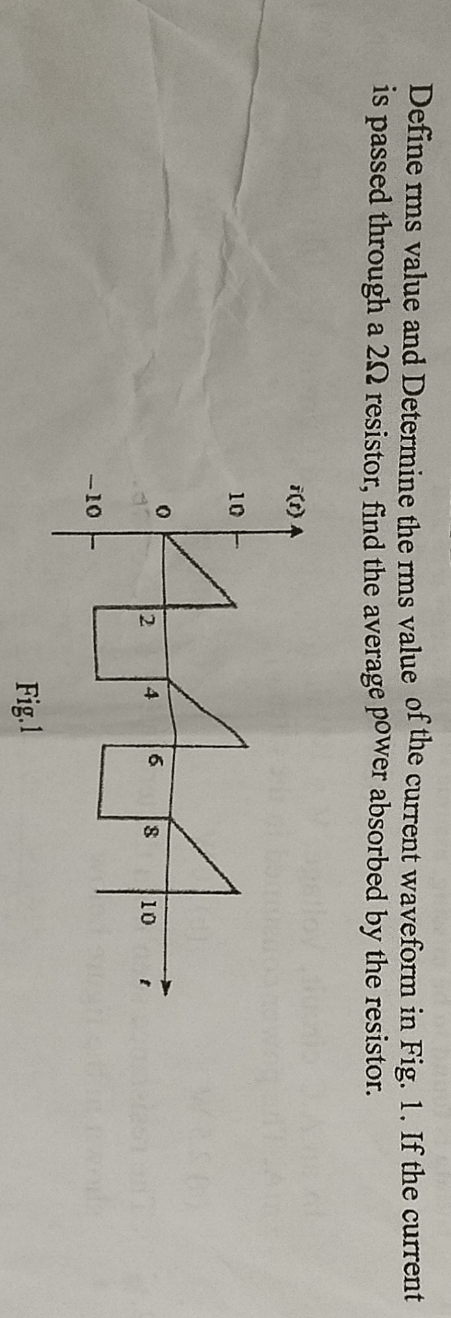 Solved Define rms value and Determine the rms value of the | Chegg.com