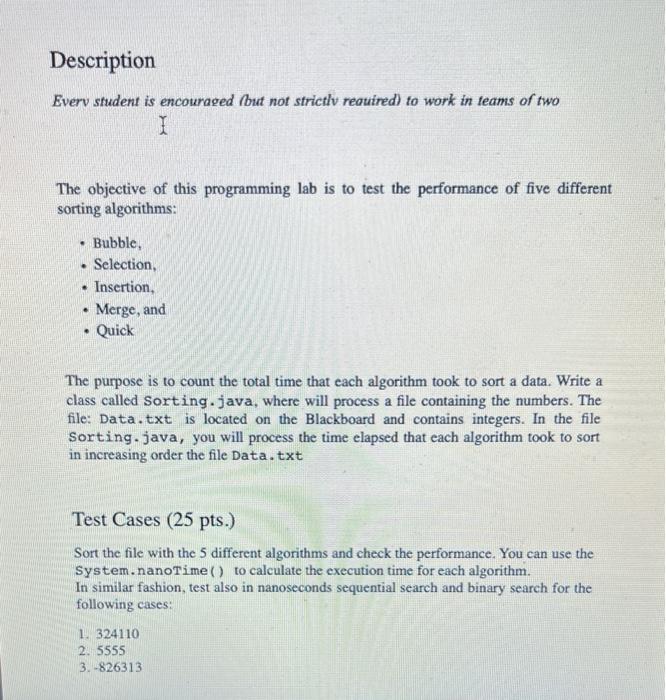 Solved The objective of this programming lab is to test the | Chegg.com