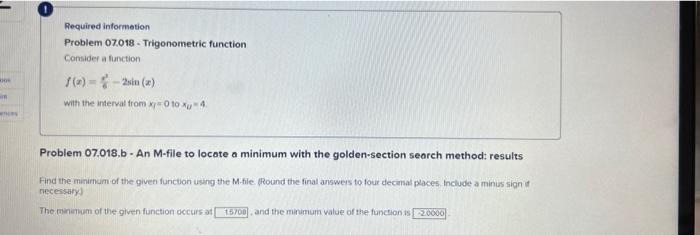 Solved Required informetion Problem 07.018 - Trigonometric | Chegg.com