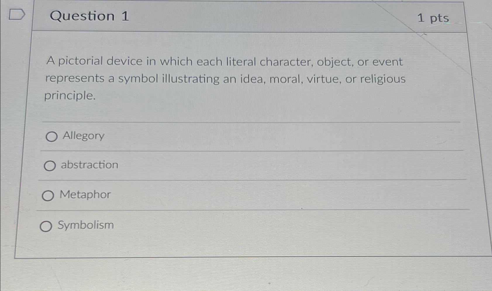 Solved Question 11 ﻿ptsA pictorial device in which each | Chegg.com