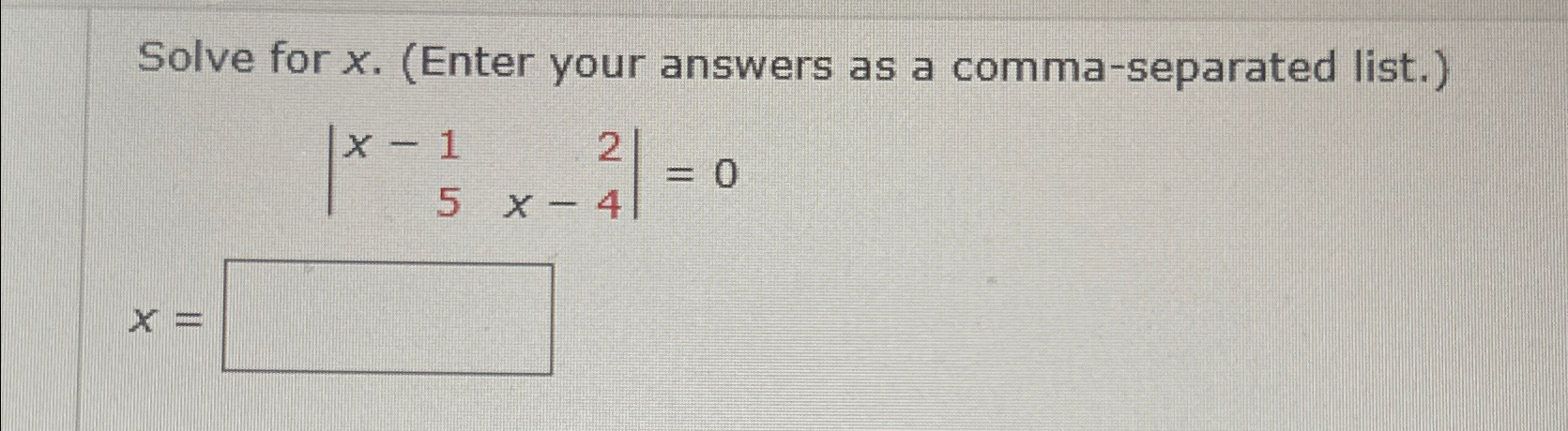Solve for x. (Enter your answers as a comma-separated | Chegg.com