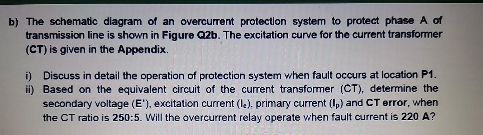 Solved b) The schematic diagram of an overcurrent protection | Chegg.com