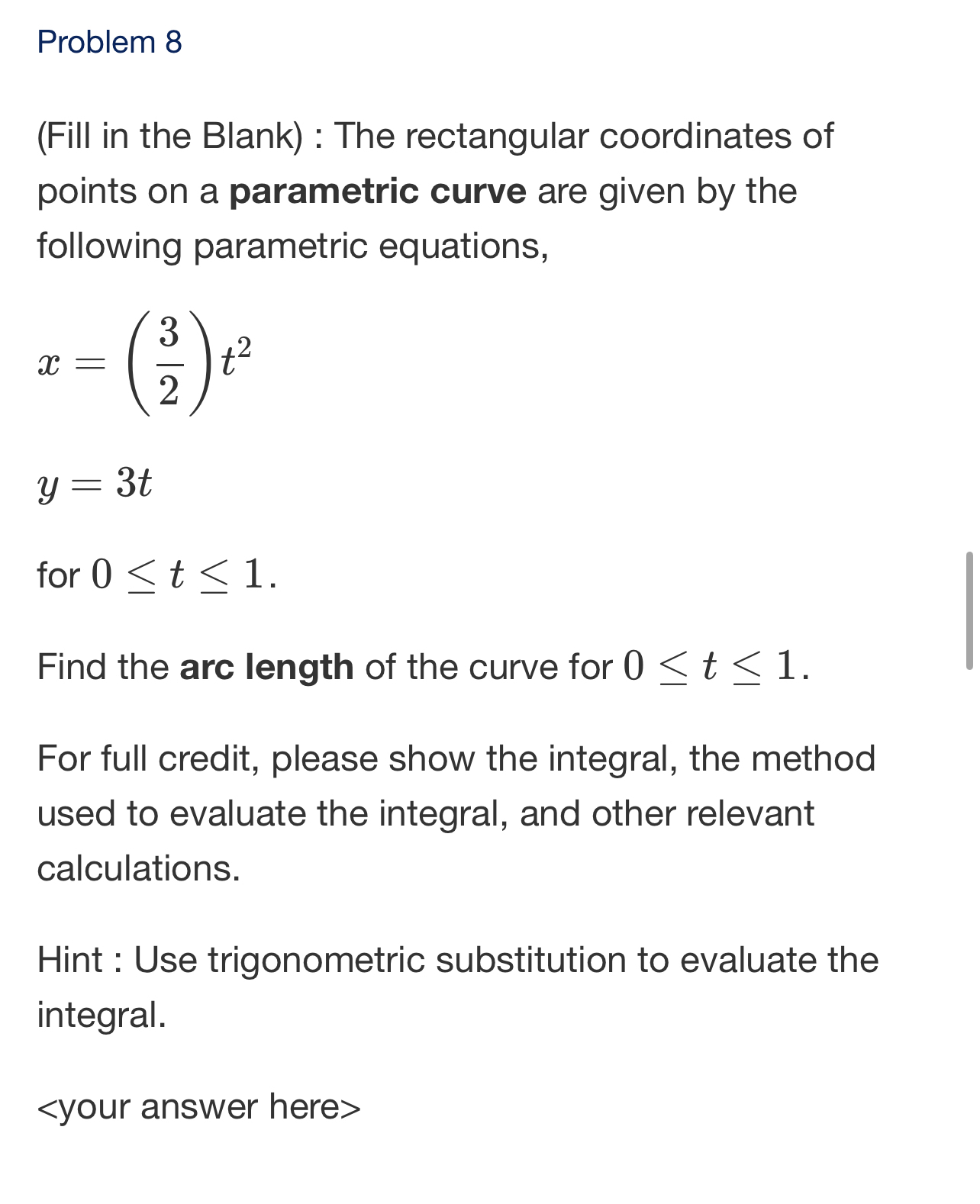 Solved Problem 8(Fill in the Blank) ﻿: The rectangular | Chegg.com
