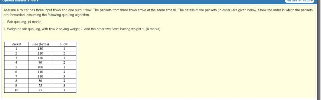 Solved Produiswer sheets . Assume a router has three input | Chegg.com