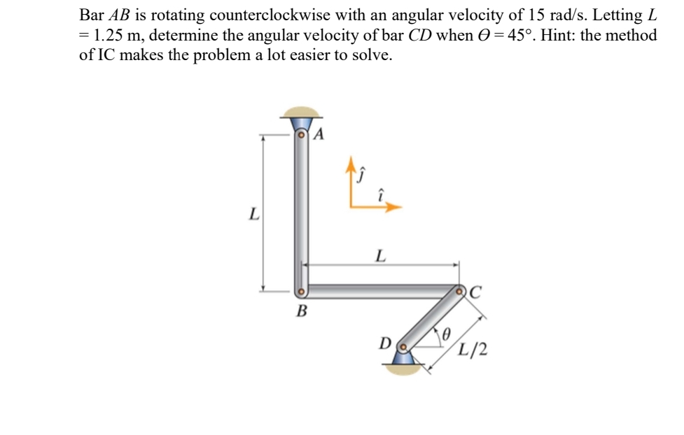 Solved Bar AB ﻿is rotating counterclockwise with an angular | Chegg.com