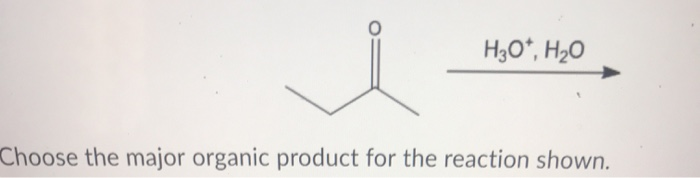 Solved H30*, H20 Choose the major organic product for the | Chegg.com