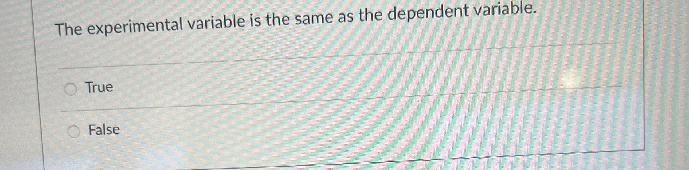 Solved The experimental variable is the same as the | Chegg.com