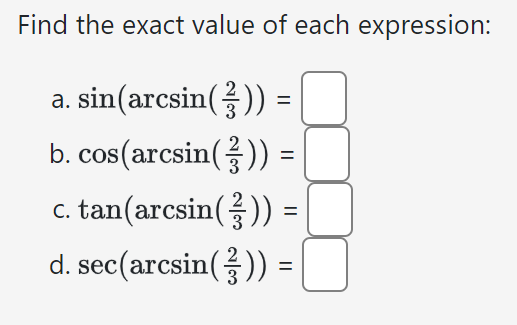 Solved Find the exact value of each | Chegg.com