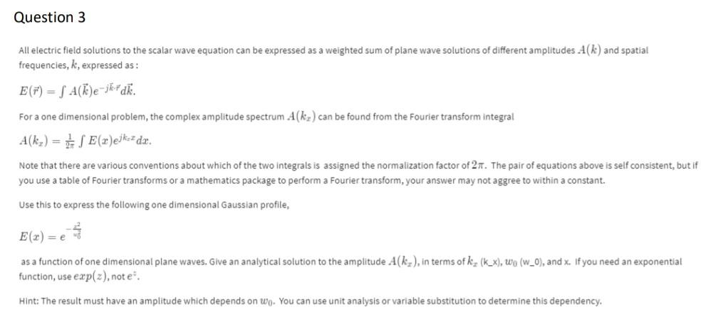 All electric field solutions to the scalar wave | Chegg.com