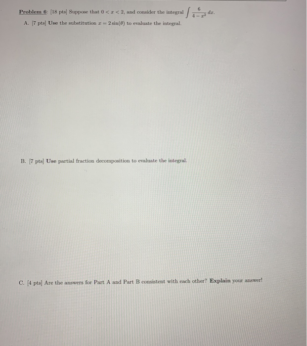 Solved Problem 6: (18 pts) Suppose that 0