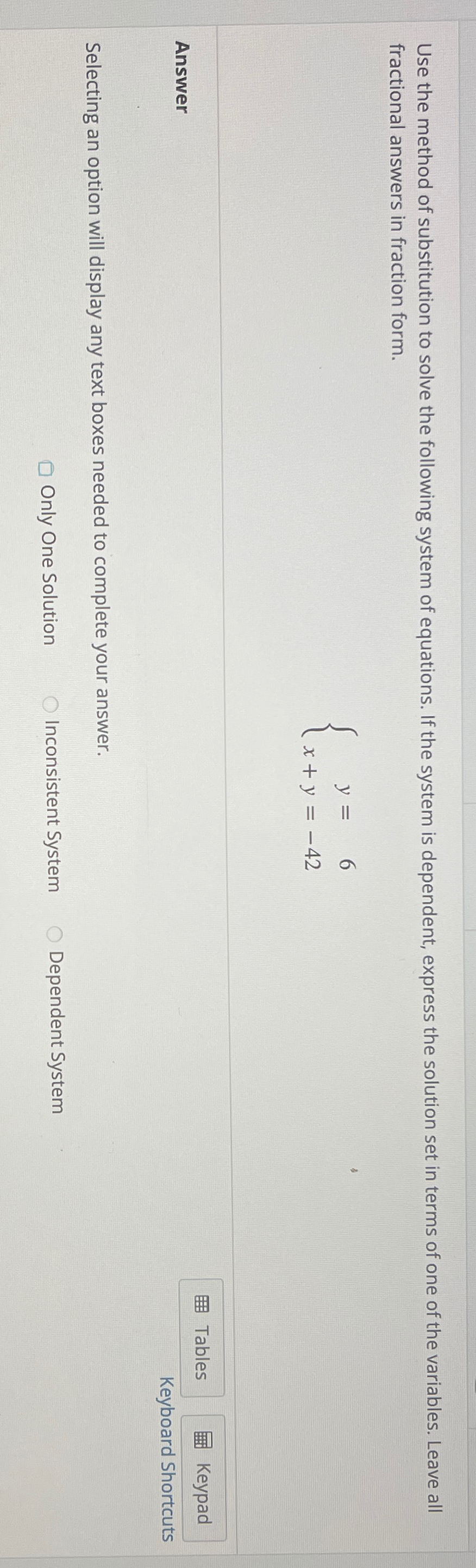 Use the method of substitution to solve the following | Chegg.com