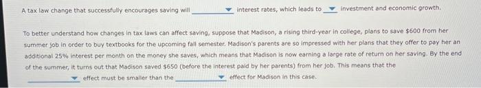 Solved This question addresses the impact of saving on an | Chegg.com