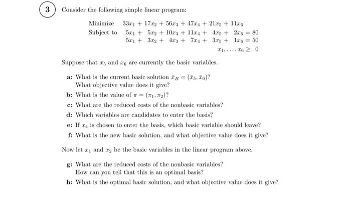 Solved 3 Consider the following simple linear program: | Chegg.com