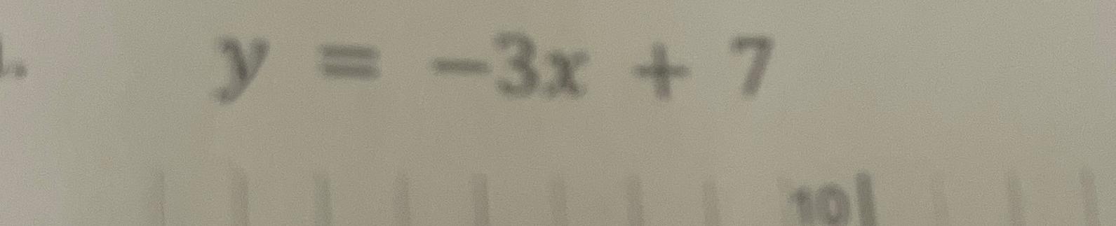 Solved y=-3x+7 | Chegg.com